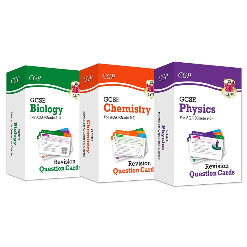 CGP GCSE AQA Flashcards Revision 9-1 All 3 Separate Sciences Question ...